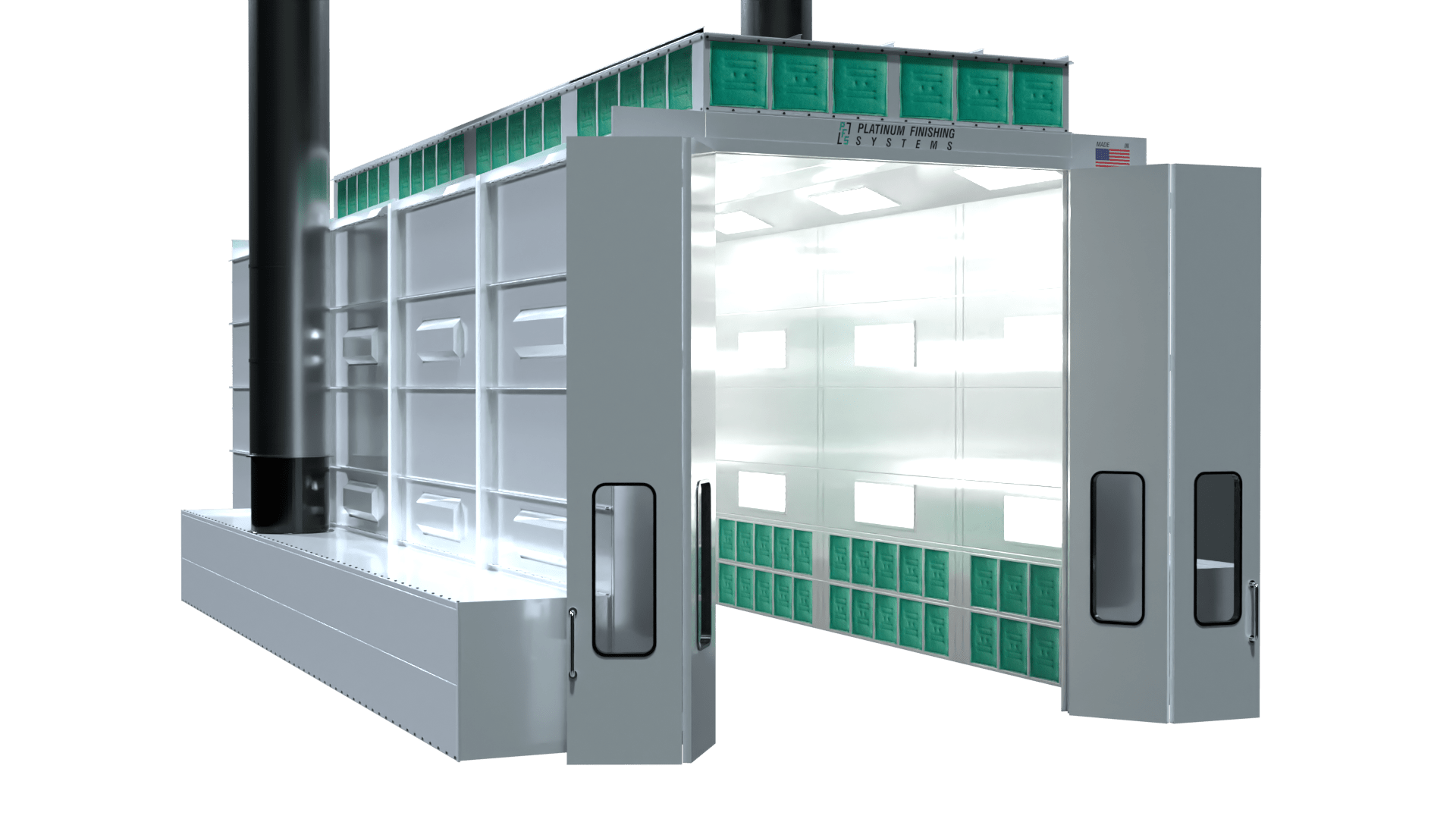 Truck Side Down Draft Paint Booth | Platinum Finishing Systems